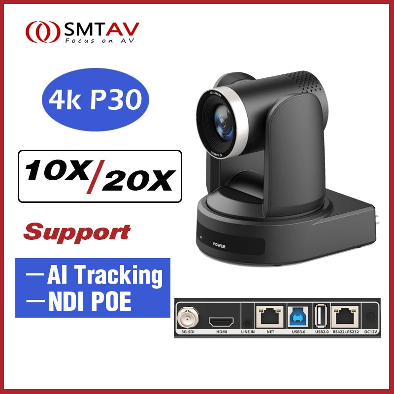 SMTAV AI Tracking 4K NDI 10X/20X Conference Camera SDI USB PTZ Camera