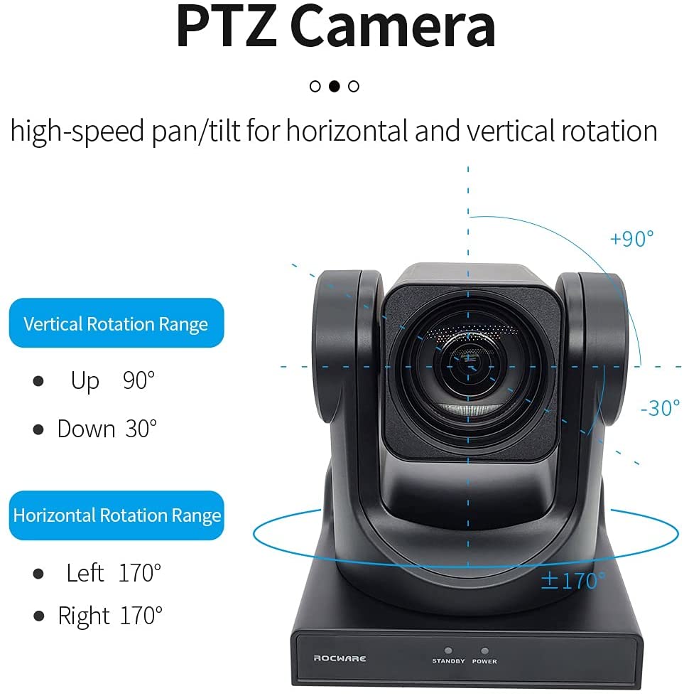PTZ Camera with HDMI,USB C and IP Streaming Outputs,12X Optical Zoom